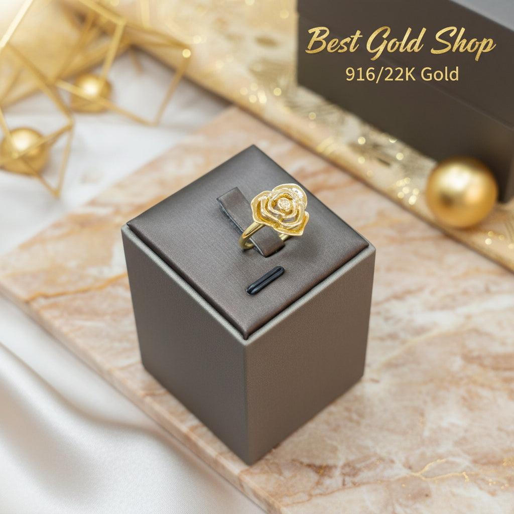 22k / 916 Gold Rose Ring - Best Gold Shop – Sg Gold Shop